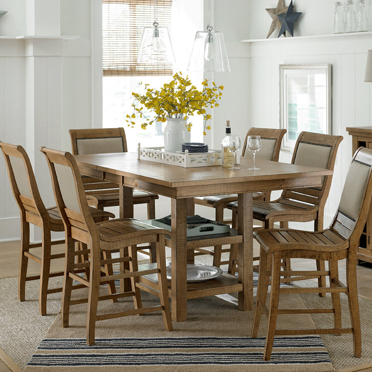 gracie oaks extendable solid wood dining table